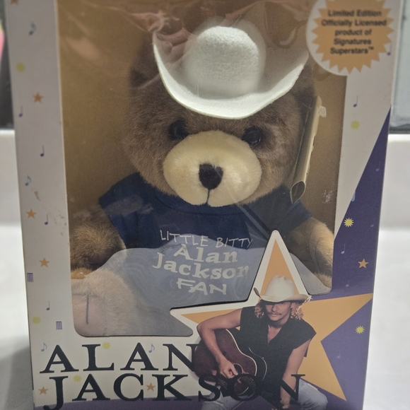 Toys | Vintage Alan Jackson Fan Teddy Bear With Cowboy Hat | Poshmark